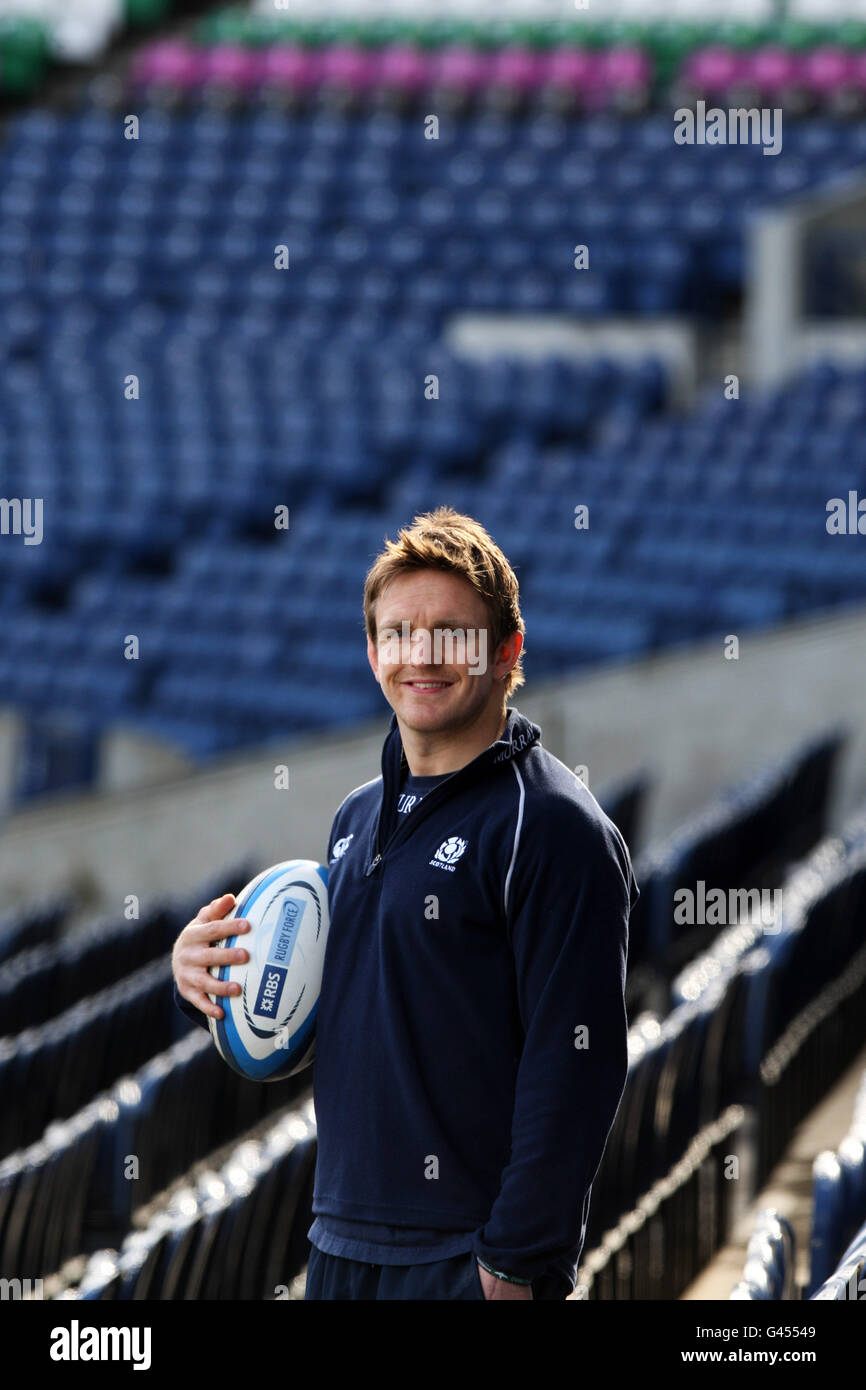 Scotlands rory lawson after press conference murrayfield hi-res stock ...