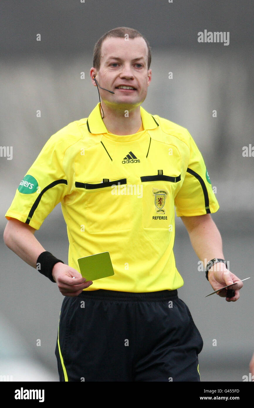 Scotland football top half stock yellow card booking hi-res stock ...