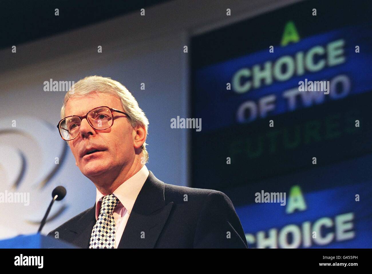 Prime Minister John Major speaks to the press as he inaugurates the new ...