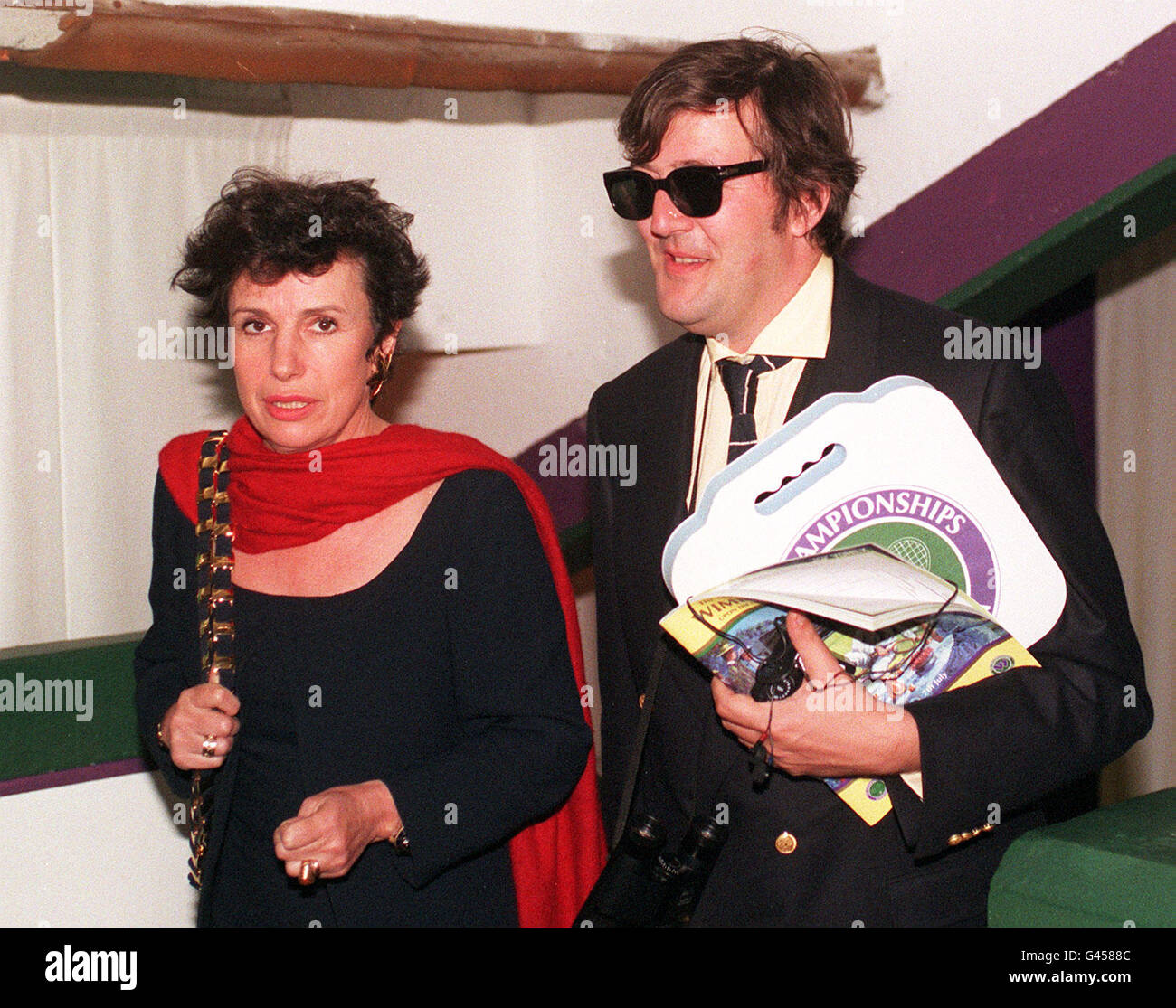 Actor Stephen Fry arriving for the Wimbledon Men's Singles' Final this ...