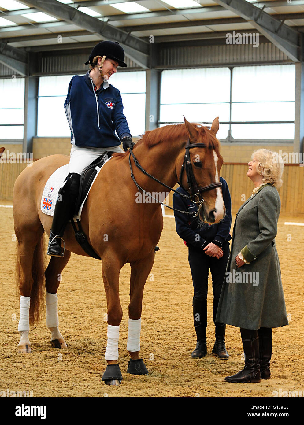The Duchess of Cornwall meets rider Deb Criddle during a visit to ...