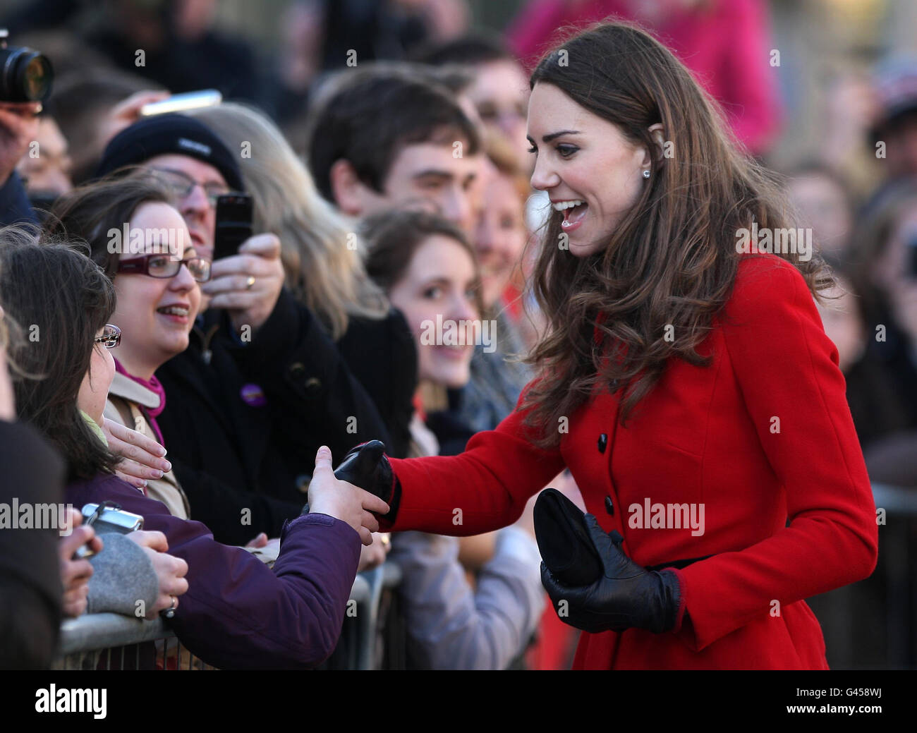 Kate Middleton meets members of the public during a visit to the ...