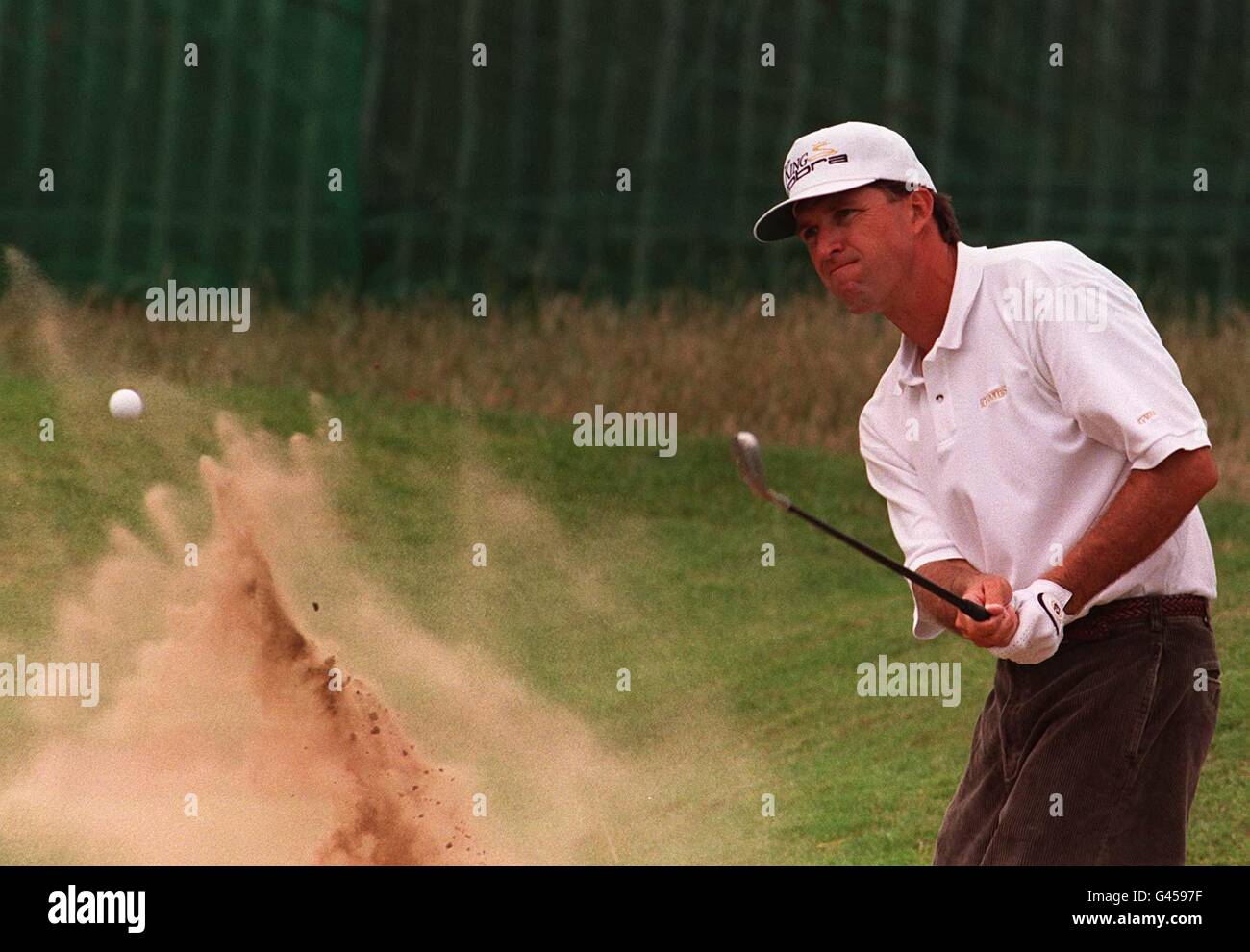 American Steve Jones, winner of the US Open, practises on the Royal ...