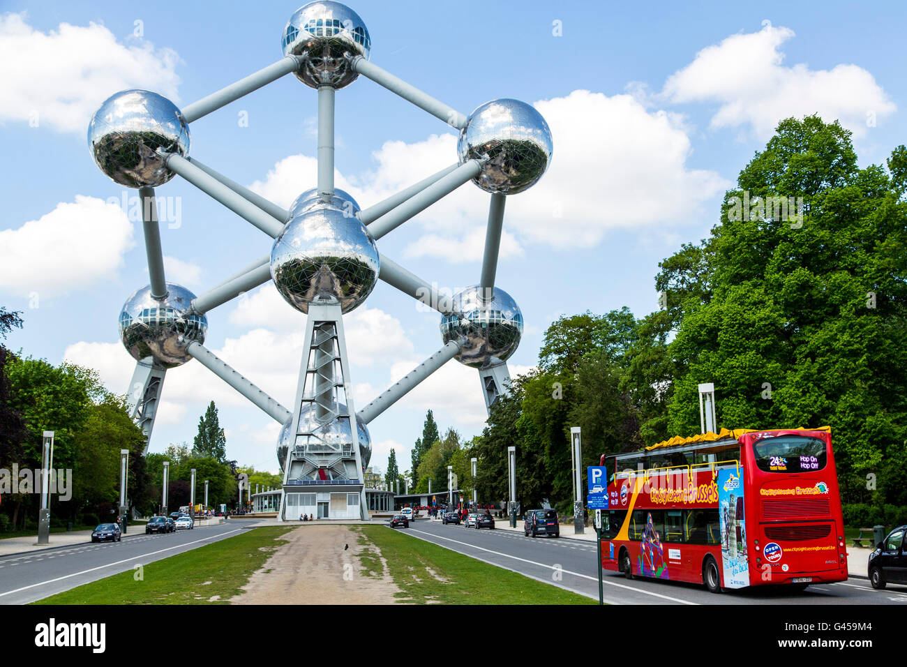 The Atomium in Brussels, Belgium, at the exhibition grounds Stock Photo ...