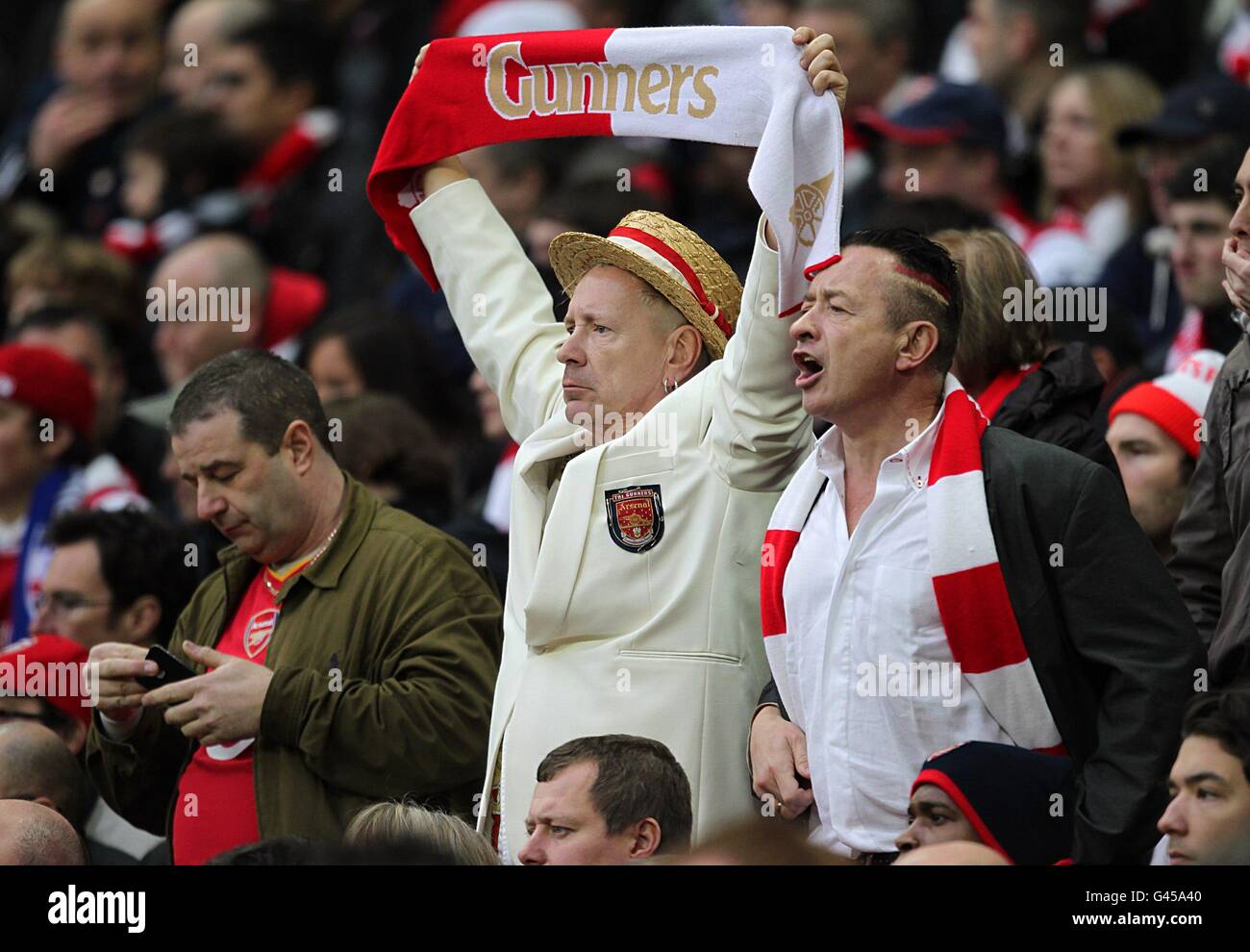 Arsenal fan john lydon aka johnny rotten in the stands hi-res stock ...
