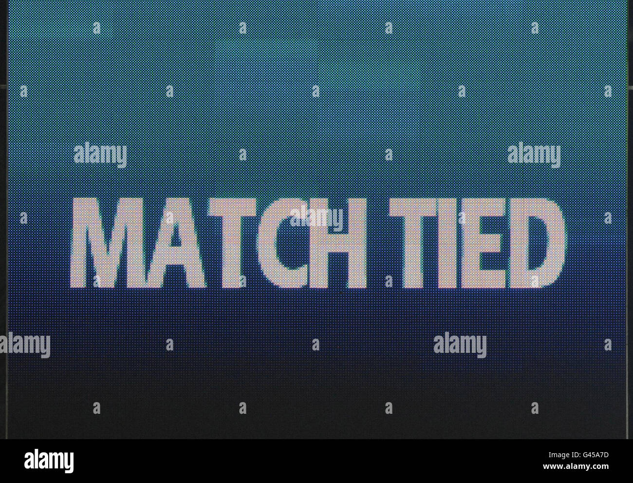 The Electronic scoreboard shows the final result during the ICC Cricket ...