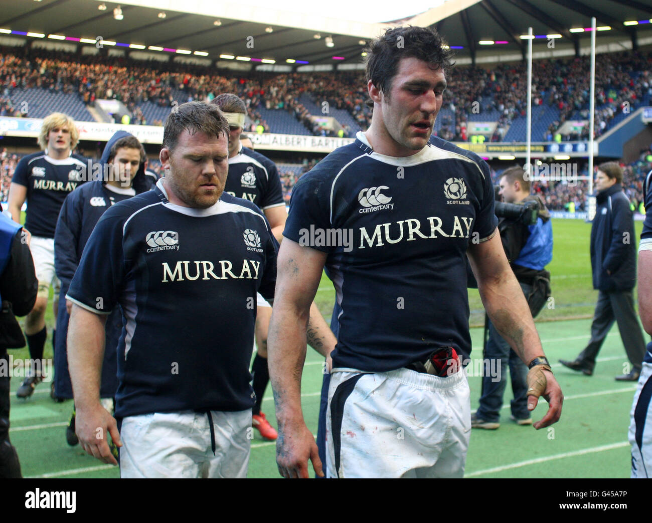 Scotland's Kelly Brown and Allan Jacobsen react after losing the RBS 6 ...