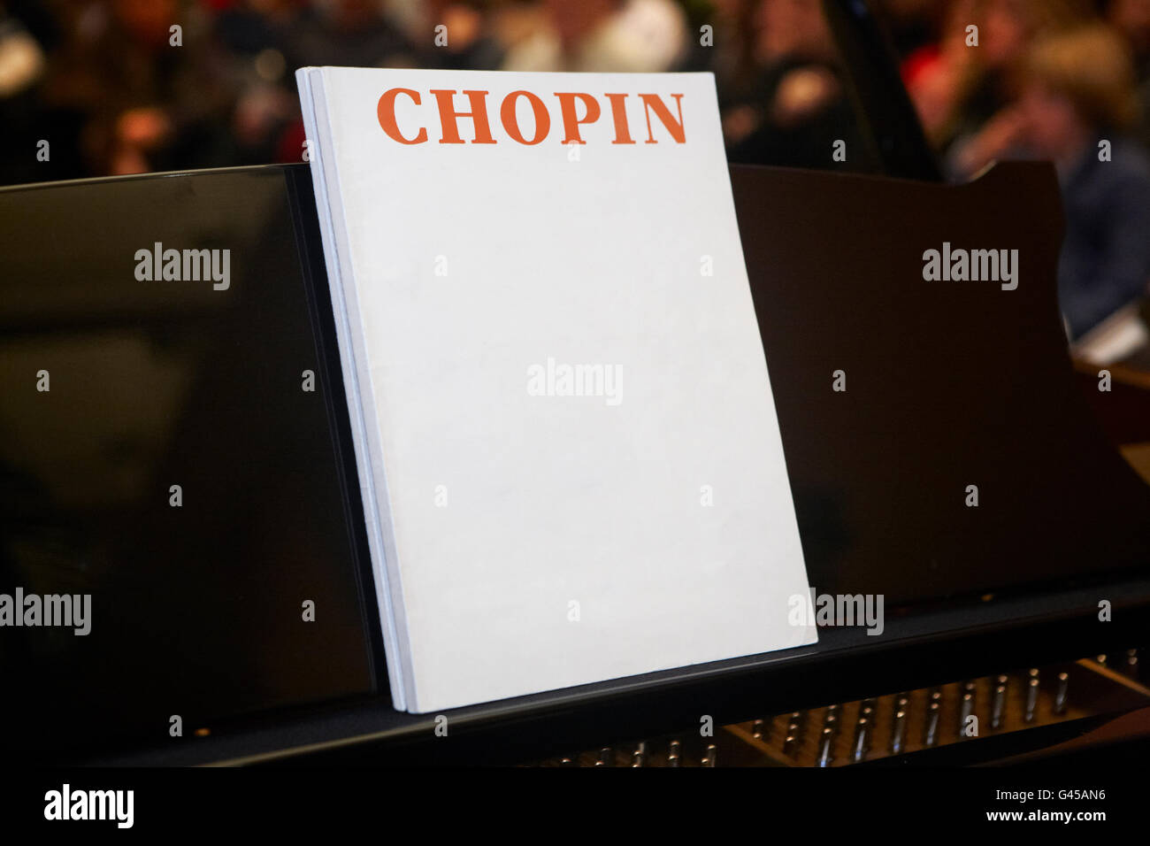 Chopin classical musical score with piano and background. Horizontal ...