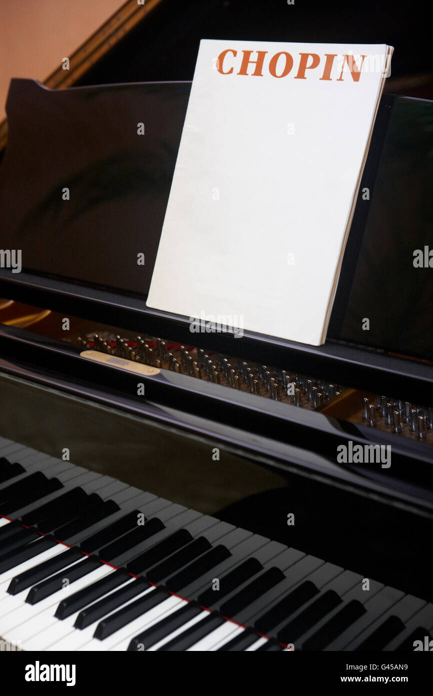 Chopin classical musical score with piano and background. Vertical ...