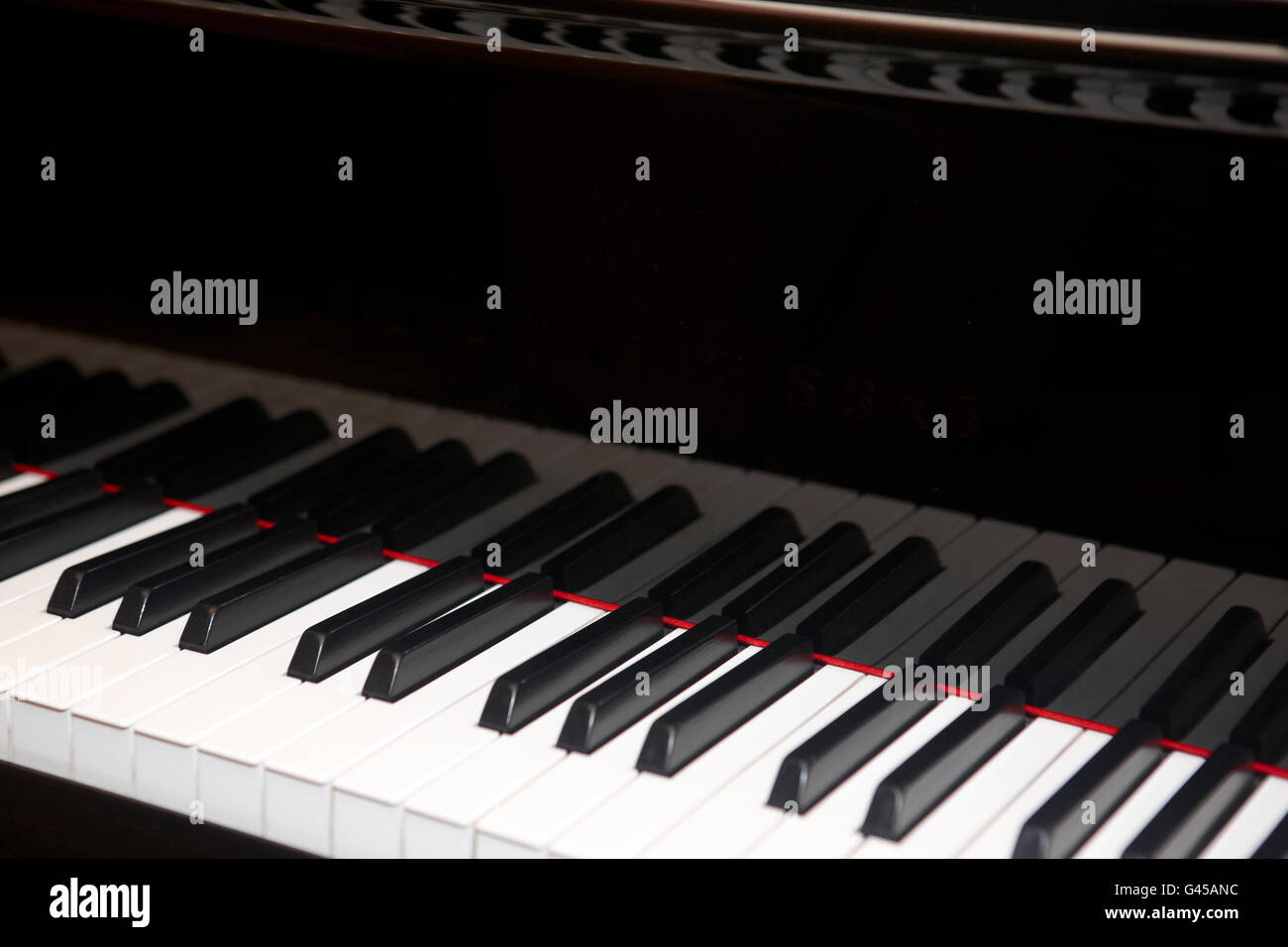 Piano keys detail in horizontal format. Out of focus Stock Photo - Alamy