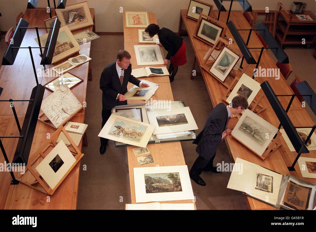 Tate Gallery Director Nicholas Serota (left) and cuators Anne Lyles and ...