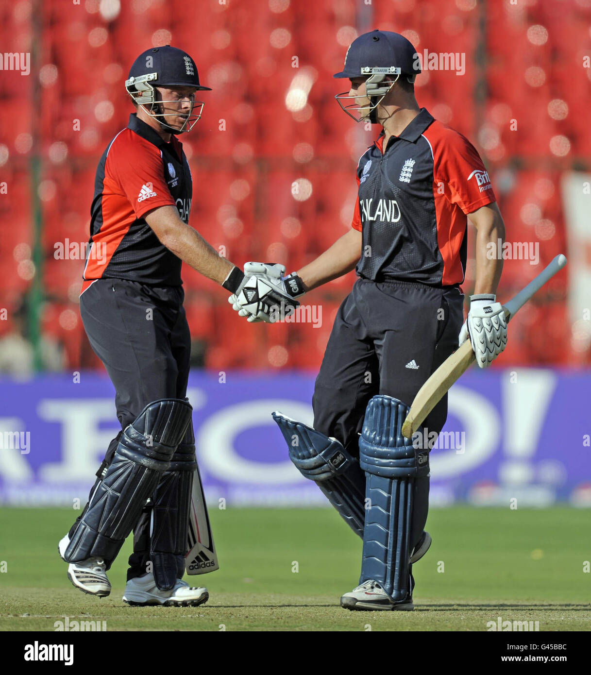 Cricket england full length shaking hands mangsk hi-res stock ...
