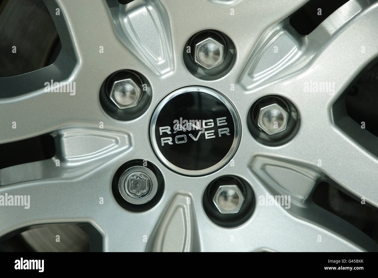 A general view of a Range Rover wheel at the Jaguar Land Rover Halewood ...