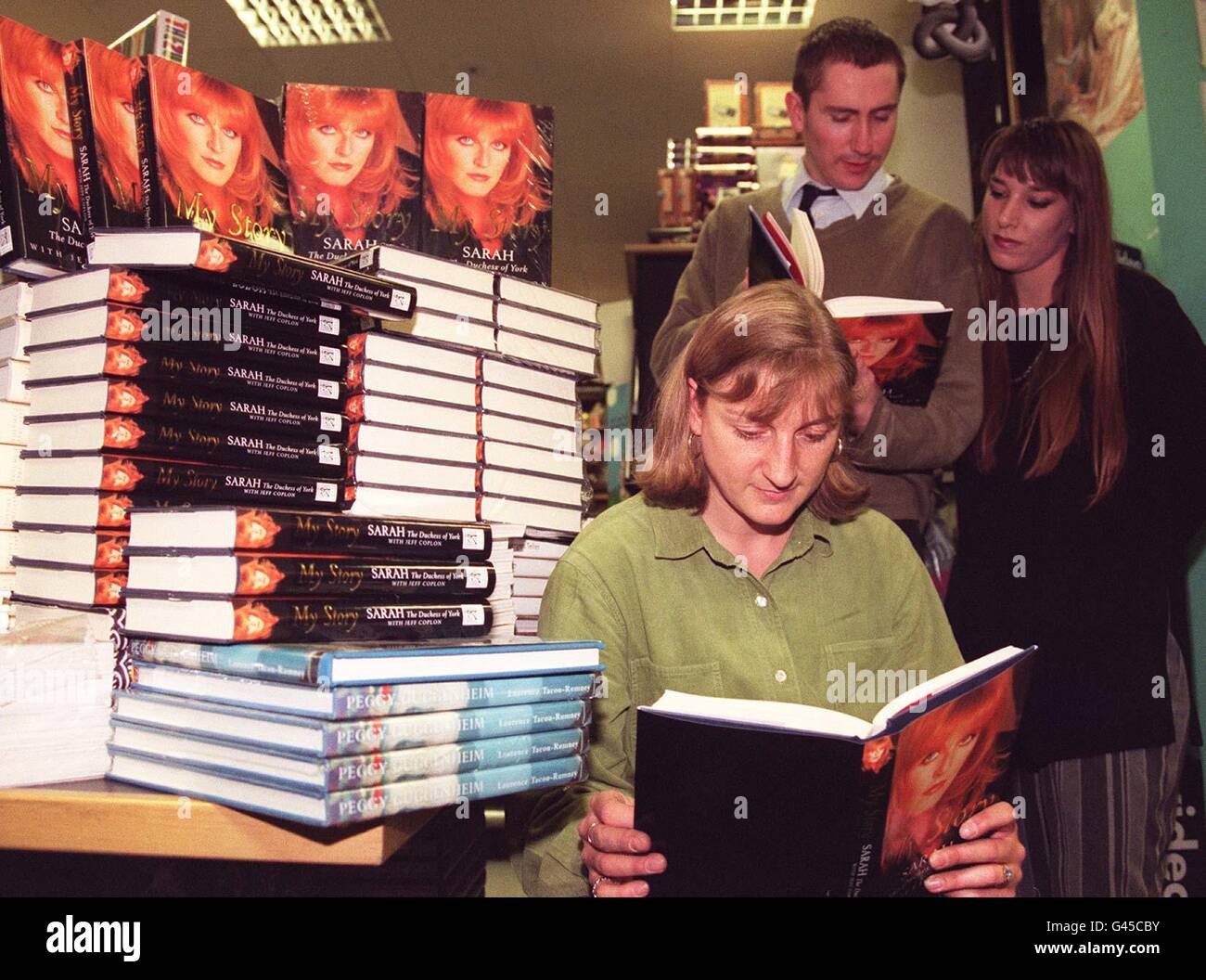 Jane Atkinson (front) Barry Thompson and Maria Turner, at Books Etc ...