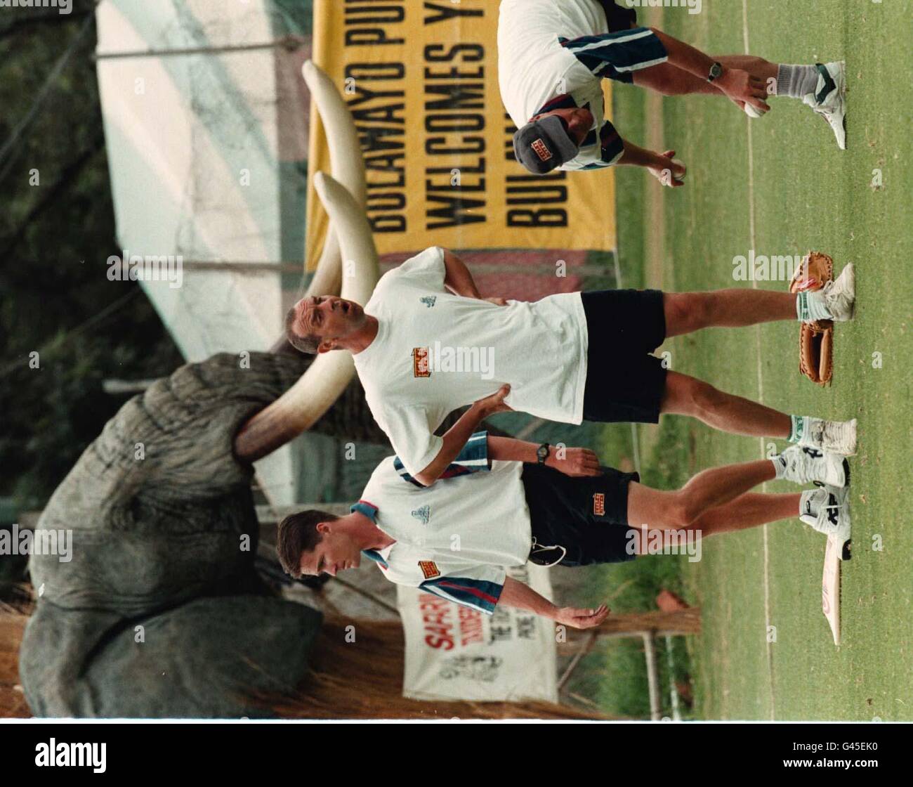 An Elephant looms in the background as (l/r) Dean Riddle, David Lloyd ...