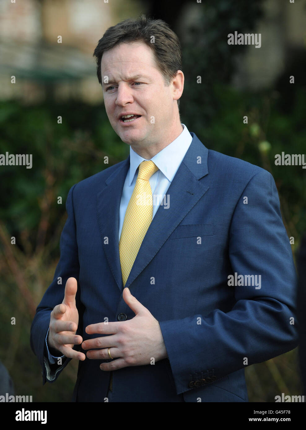 Nick Clegg visits Sheffield school Stock Photo - Alamy