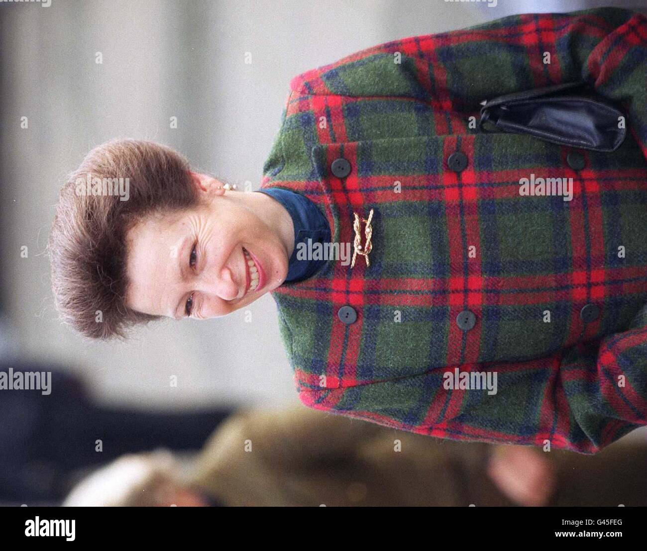 The Princess Royal smiles during a visit to Manchester City centre ...
