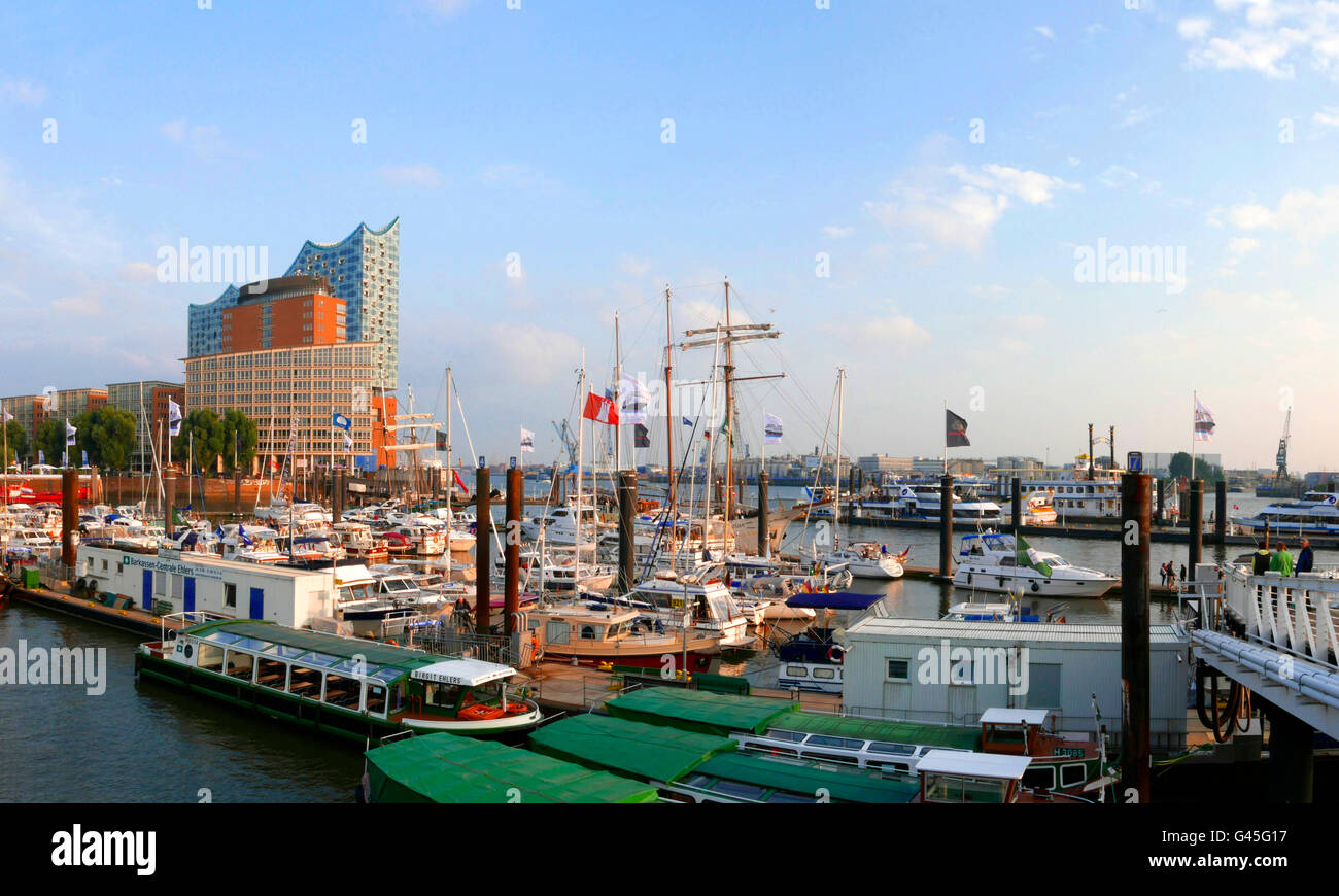 Europe Germany Hamburg Harbour Harbor Port Elbphilharmonie Stock Photo ...