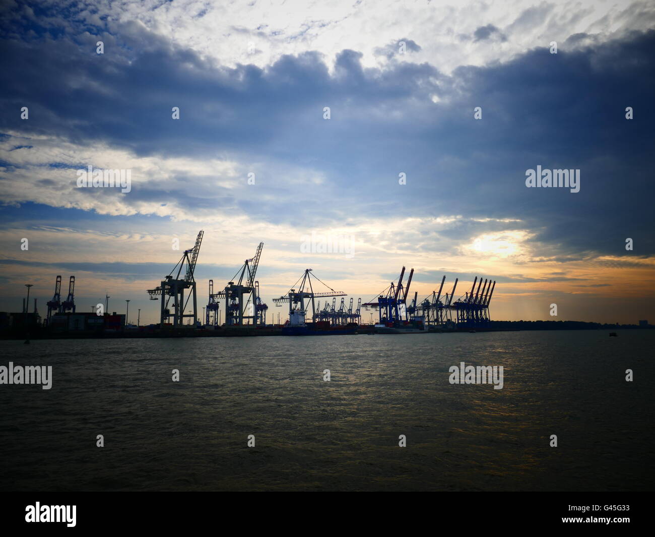 Europe Germany Hamburg Port Of Hamburg harbour harbor dock Stock Photo ...