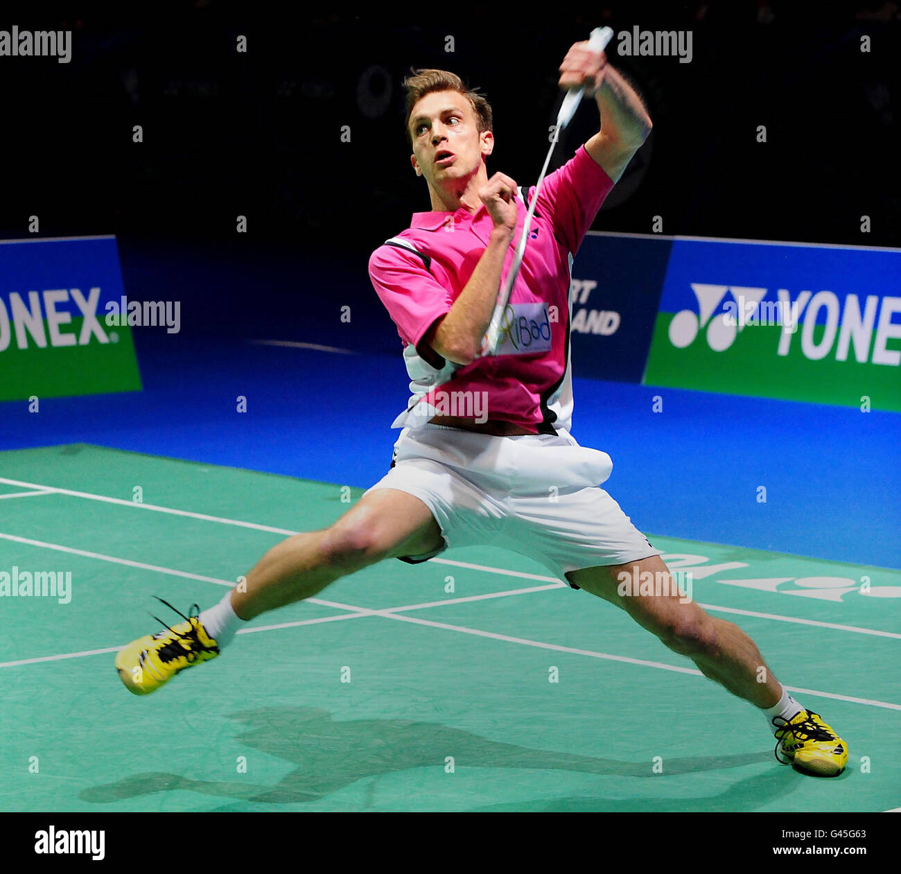 Germany's Marc Zwiebler against Japan's Kazushi Yamada during day four ...