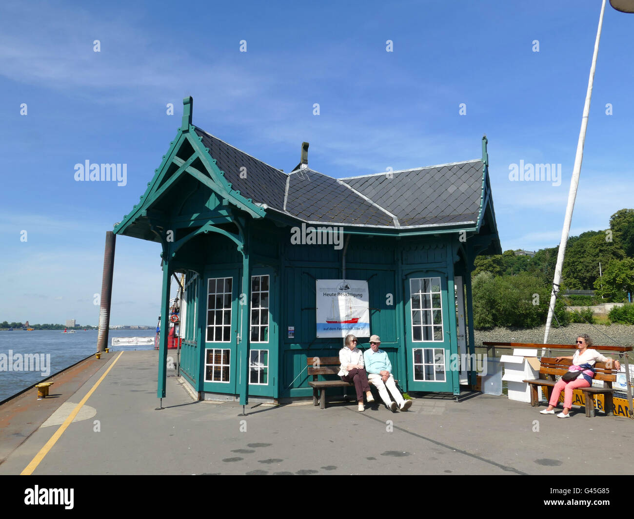 Europe Germany Hamburg Altona Fischmarkt Fish market ferry pier Stock ...