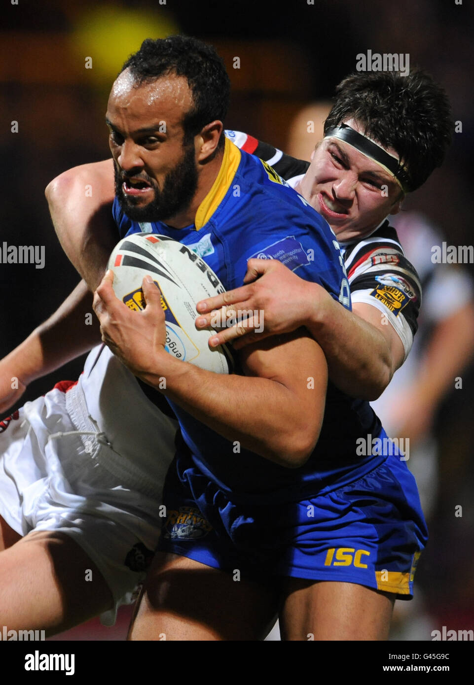 Leeds rhinos jamie jones buchanan and salford city reds luke adamson hi ...