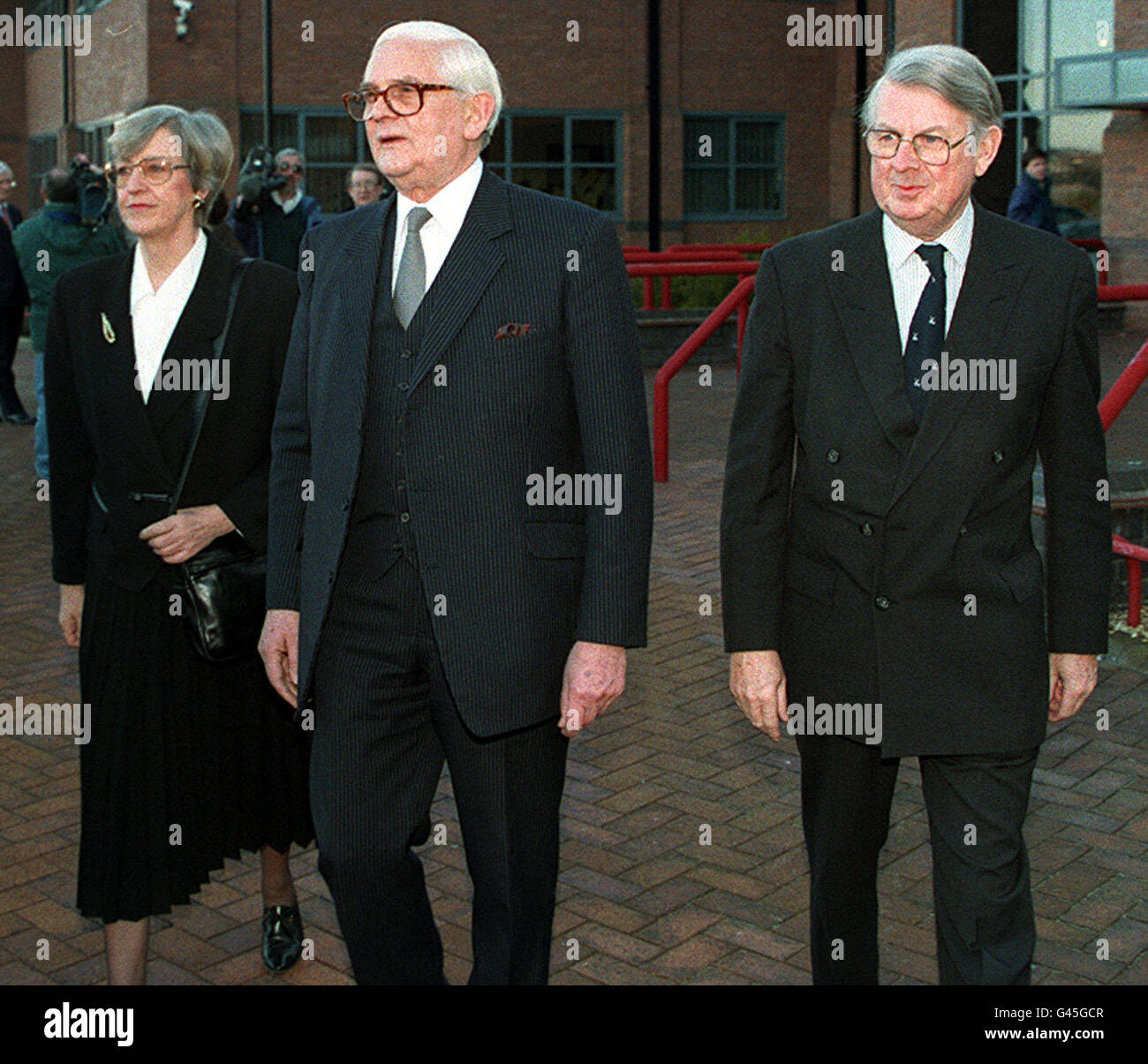 Miss Margaret Clough, (l) Sir Ronald Waterhouse and Mr Morris John le ...