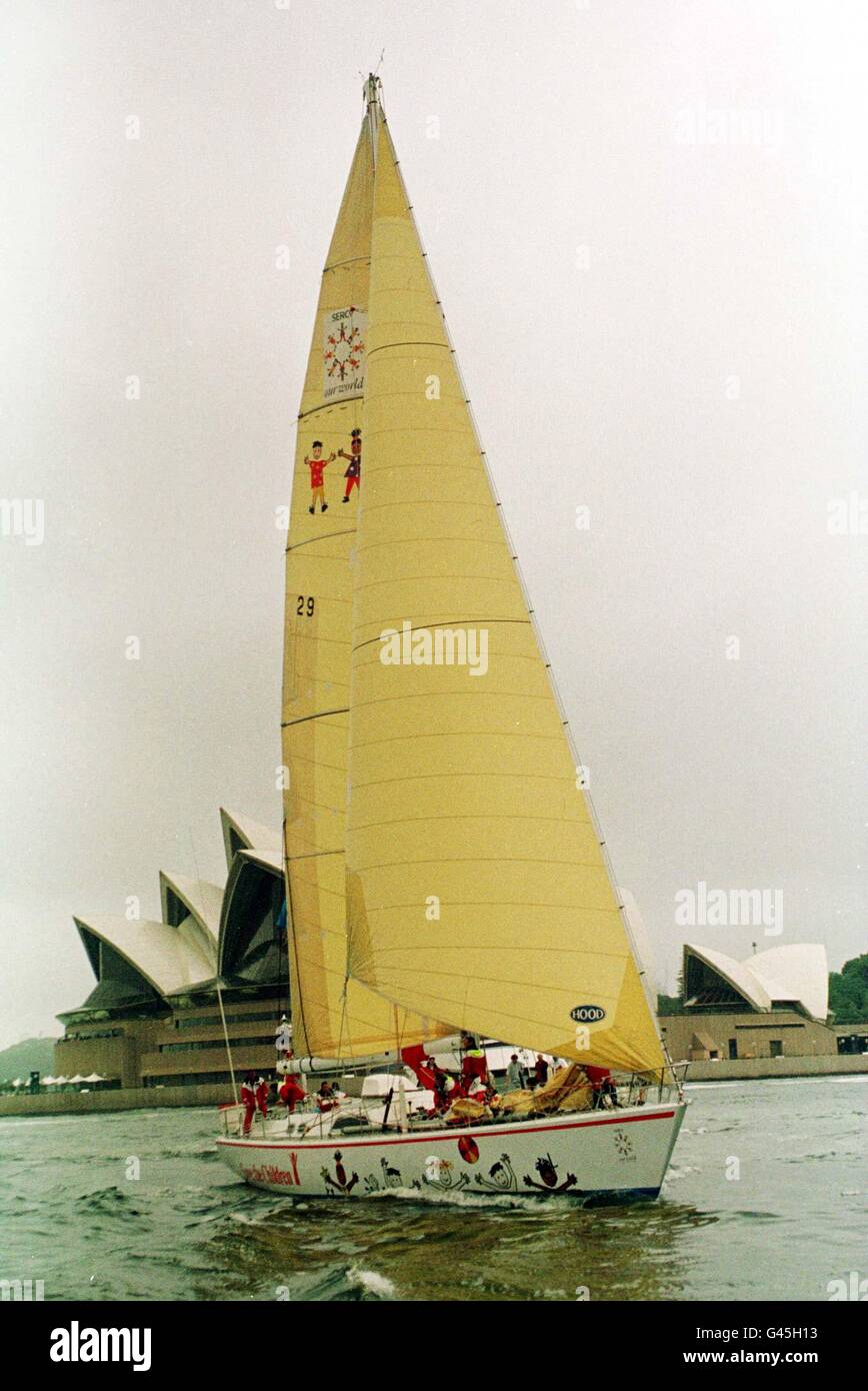 BT Global Challenger "Save The Children" crosses the finish line in ...