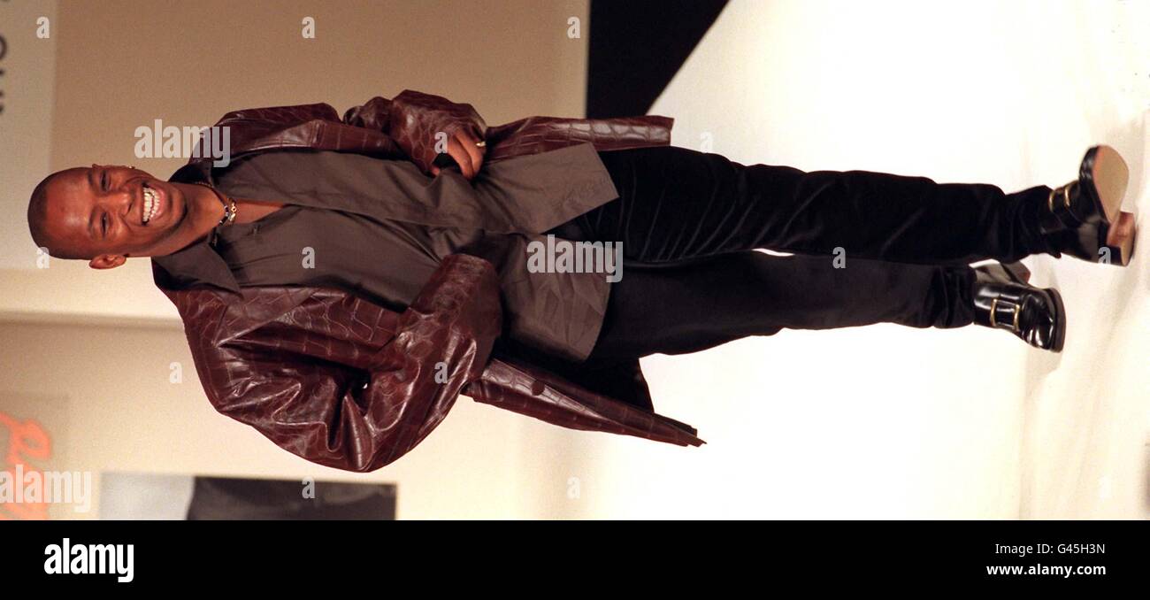 Arsenal and England striker Ian Wright, models clothes by new British ...