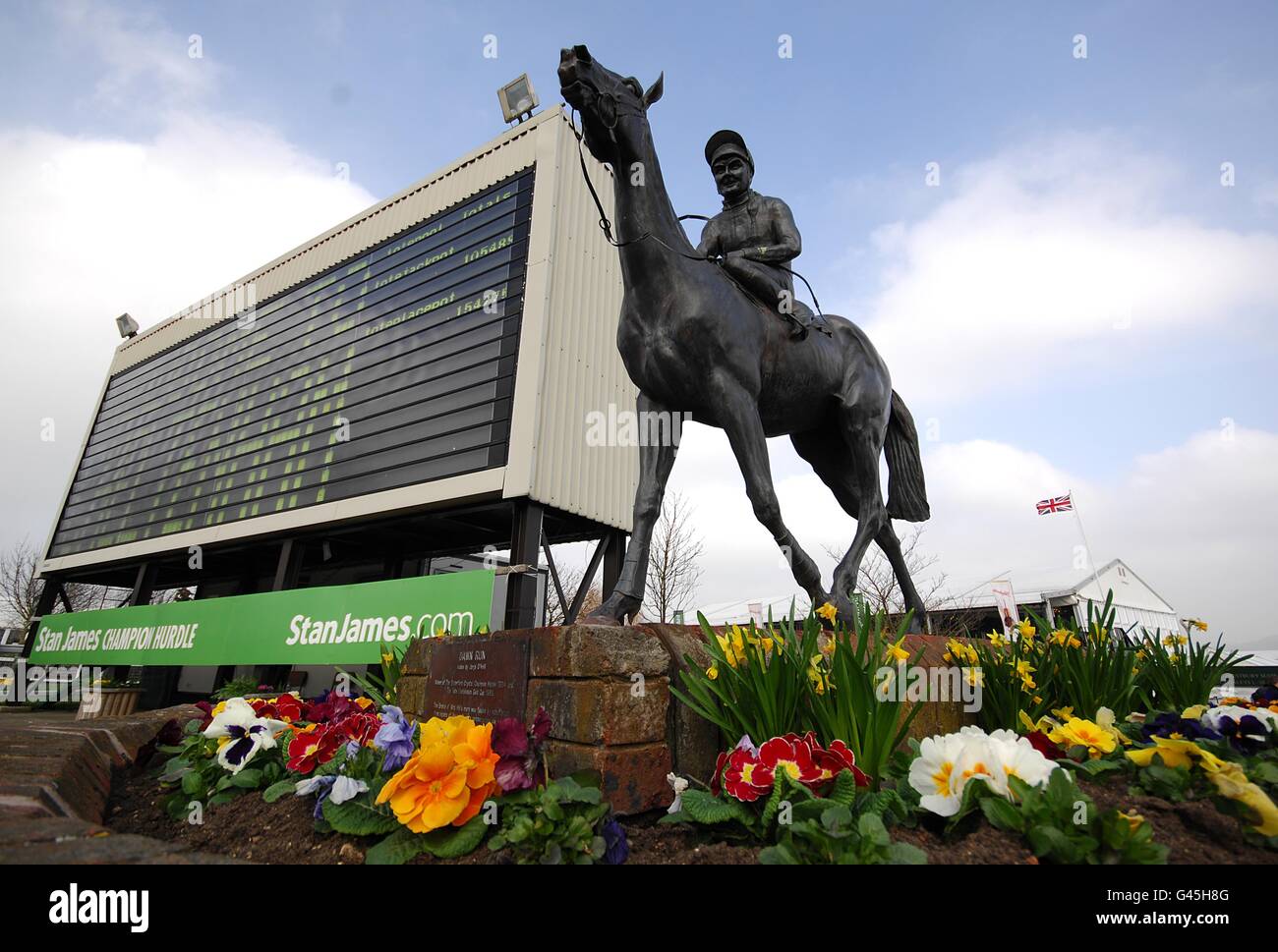 Horse Racing - 2011 Cheltenham Festival - Day One. The bronze statue of ...