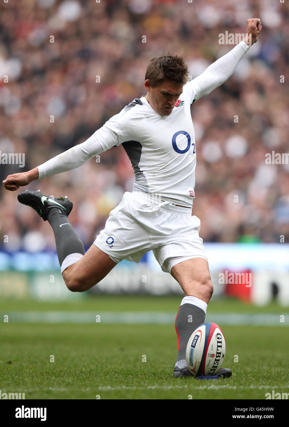 Englands toby flood kicks a penalty hi-res stock photography and images ...
