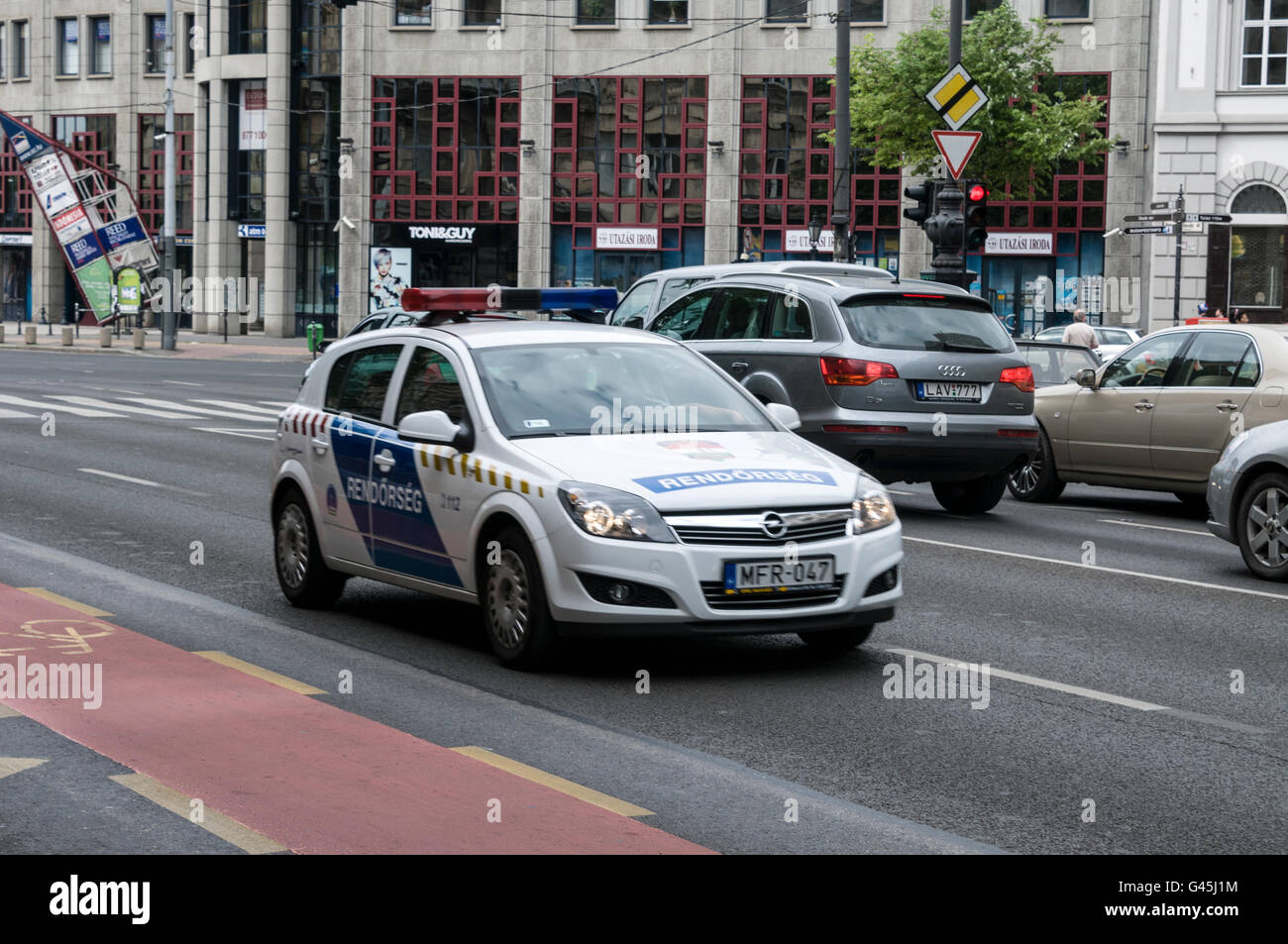 A Police car on the streets of Budapest in Hungary Stock Photo - Alamy