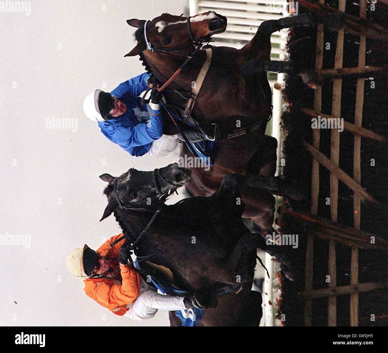 Robbie Supple and Gods Squad (left) jump the last hurdle alongside ...