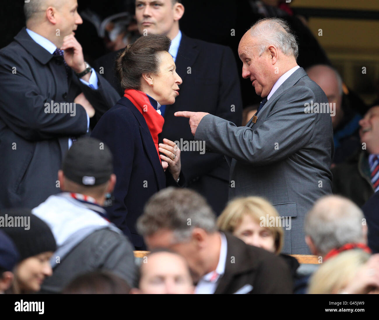 Hrh princess anne left in the stands with richard appleby hi-res stock ...