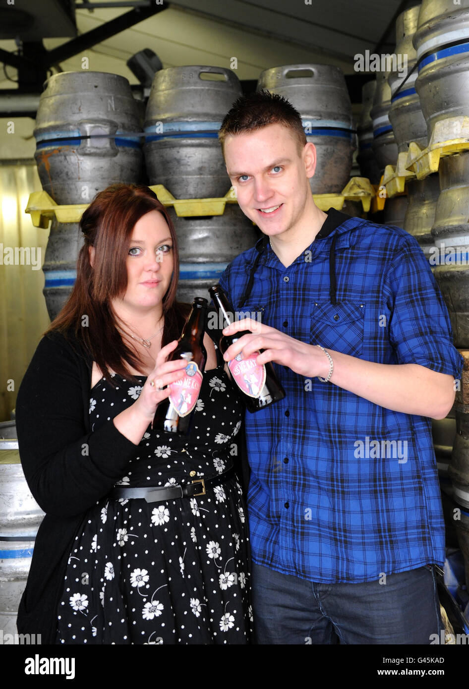 Nottingham couple toni newbold and fiance adam sandy hi-res stock ...