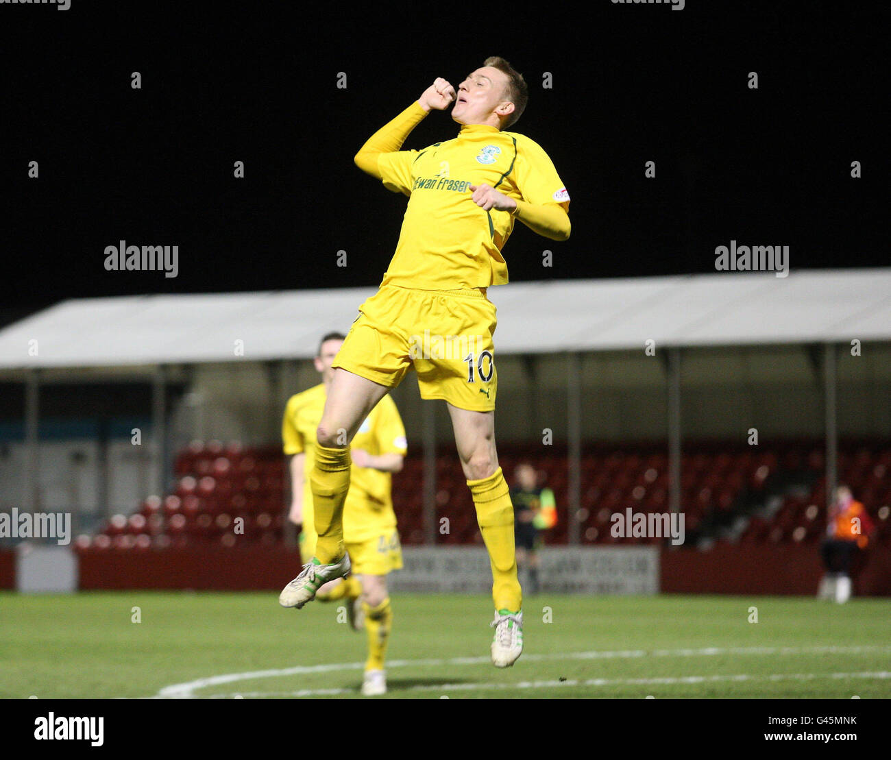 Hibernian's Derek Riordan celebrates scoring his sides second goal ...