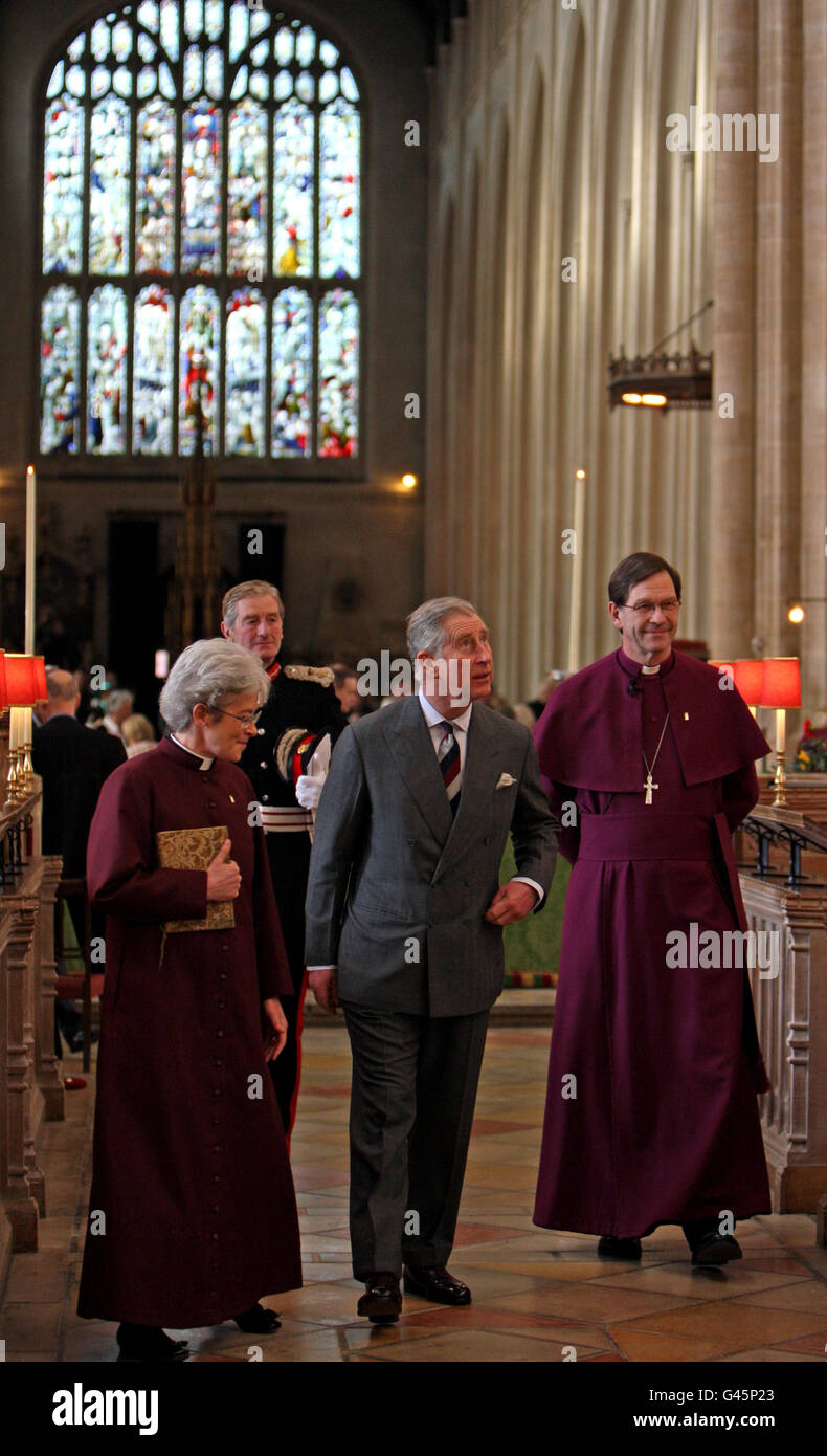The Prince of Wales, alongside Reverend Canon Dr Frances Ward (left ...