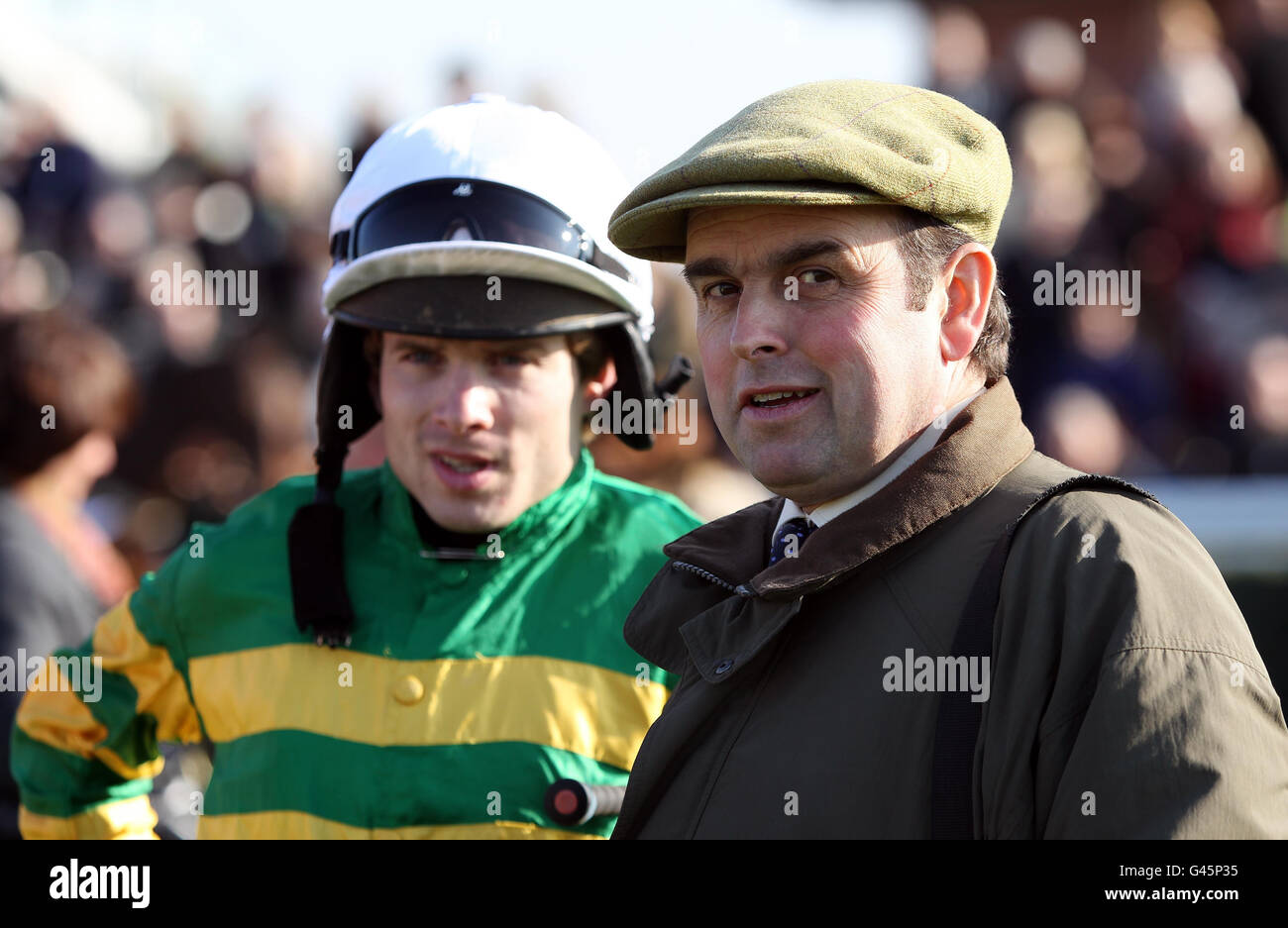 Trainer alan king with jockey sam the berry bros rudd hi-res stock ...
