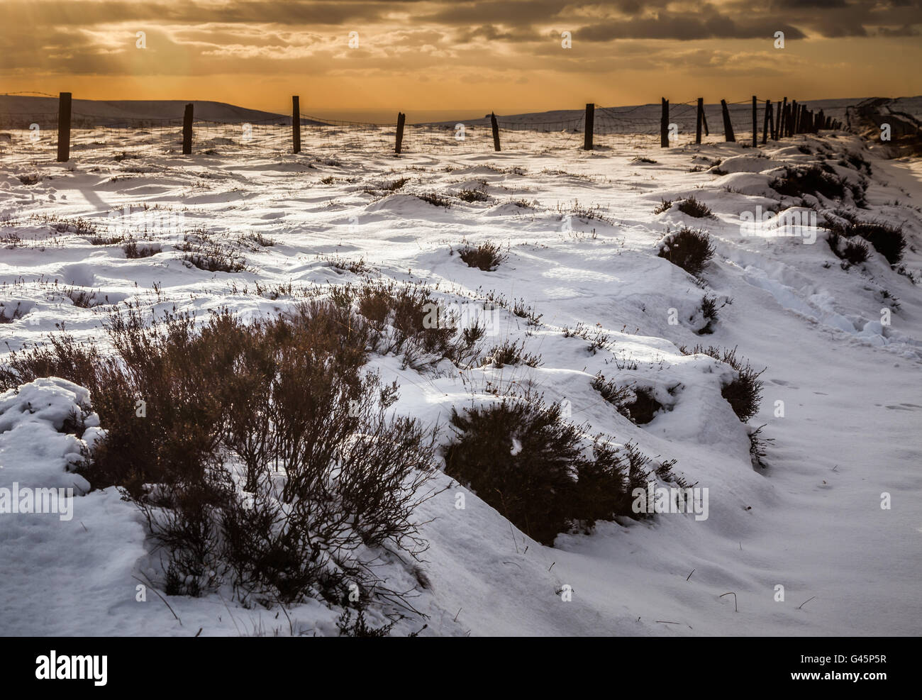 Snow on Saddleworth Moor Stock Photo - Alamy