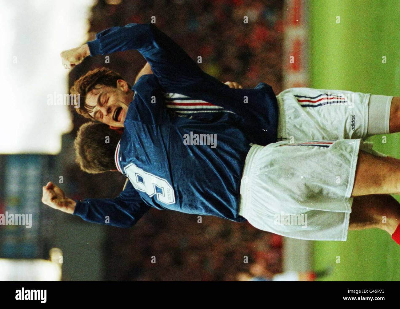 Ranger's Ally McCoist congratulates team mate David Robertson after he ...