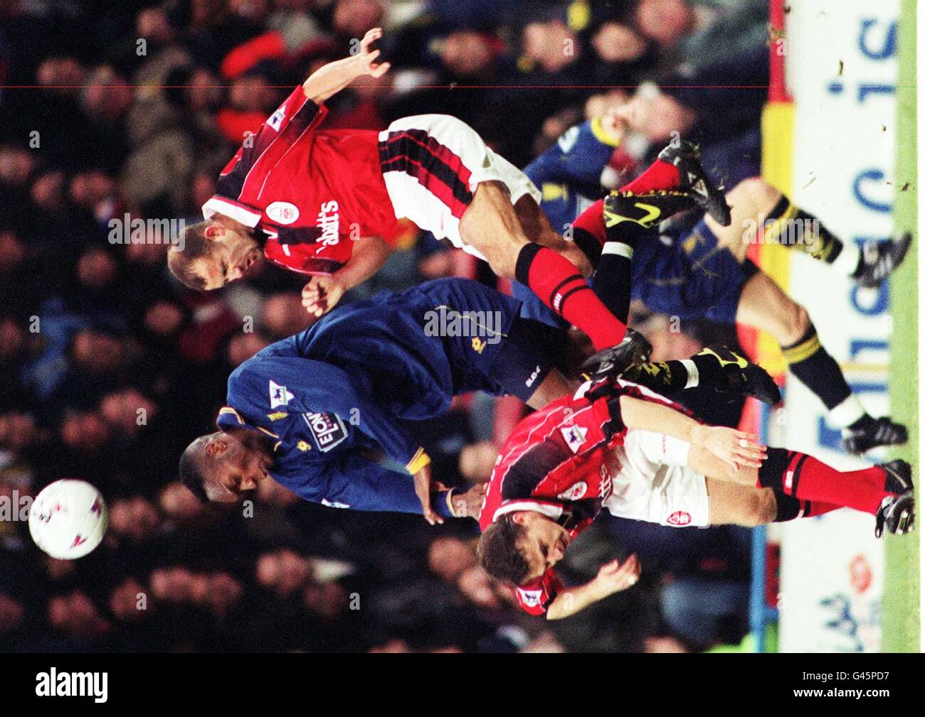 Wimbledon's Marcus Gayle (left) and Nottingham Forest's Stephen ...
