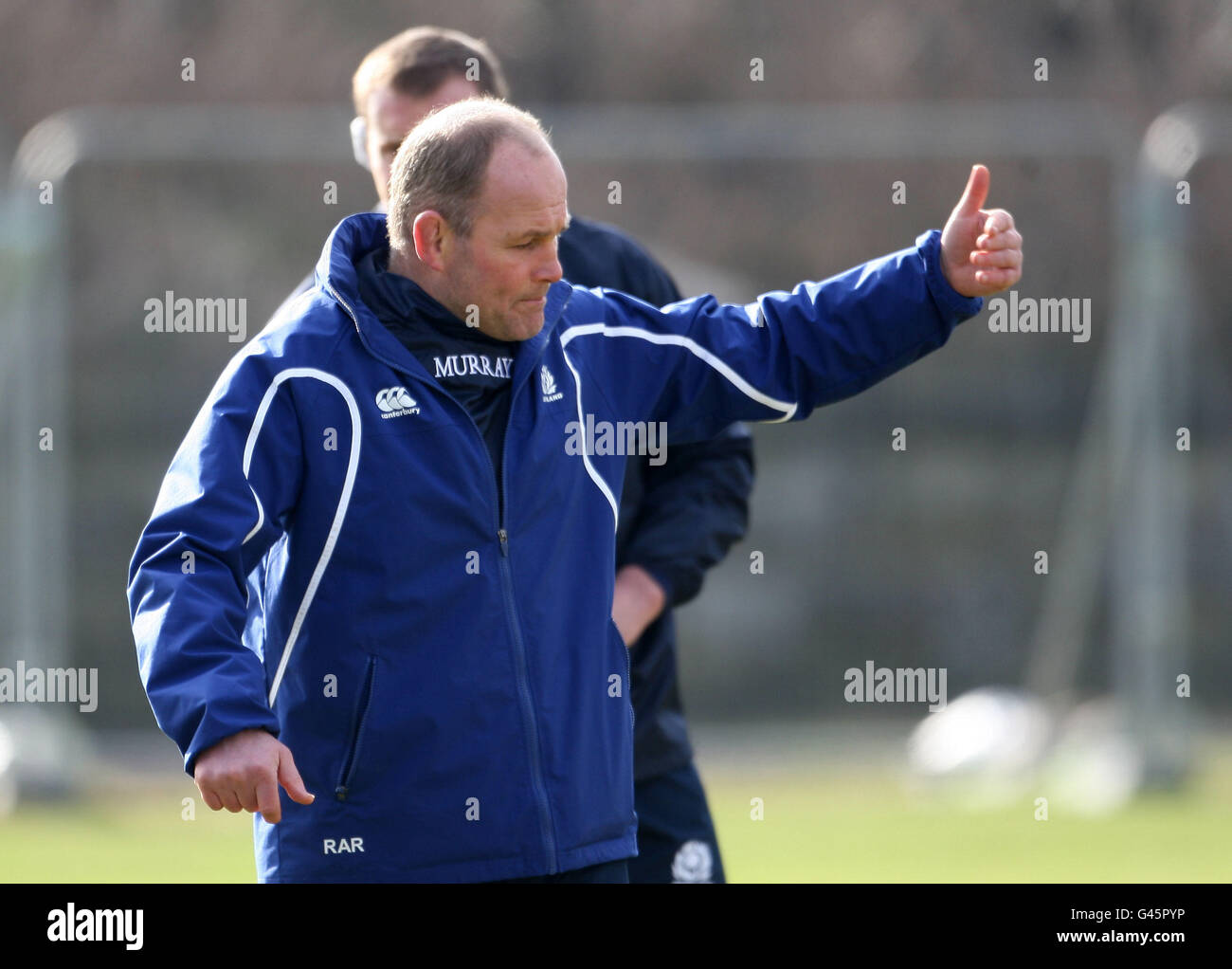 Scotland coach Andy Robinson during the Scotland training session at ...