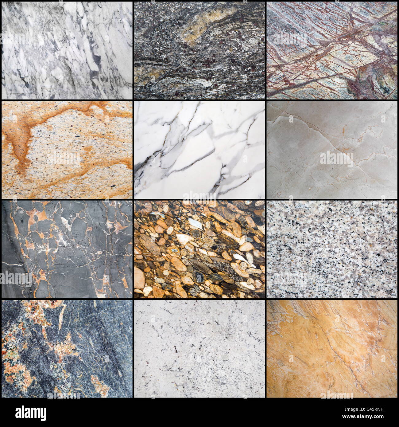 Collage of the grunge stone background, surface of the marble Stock ...