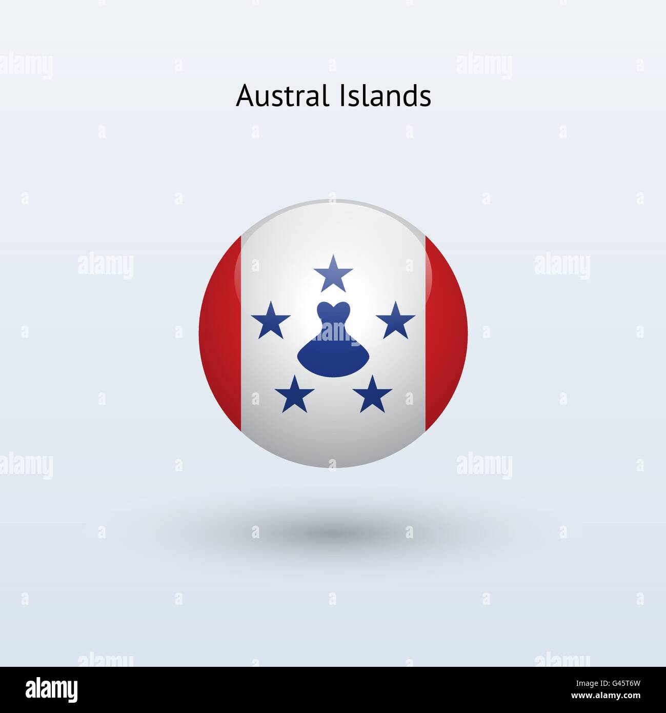 Austral Islands round flag. Vector illustration Stock Vector Image ...