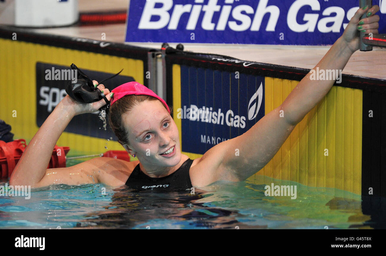 Francesca Halsall wins the Women's 100m Freestyle during the British ...