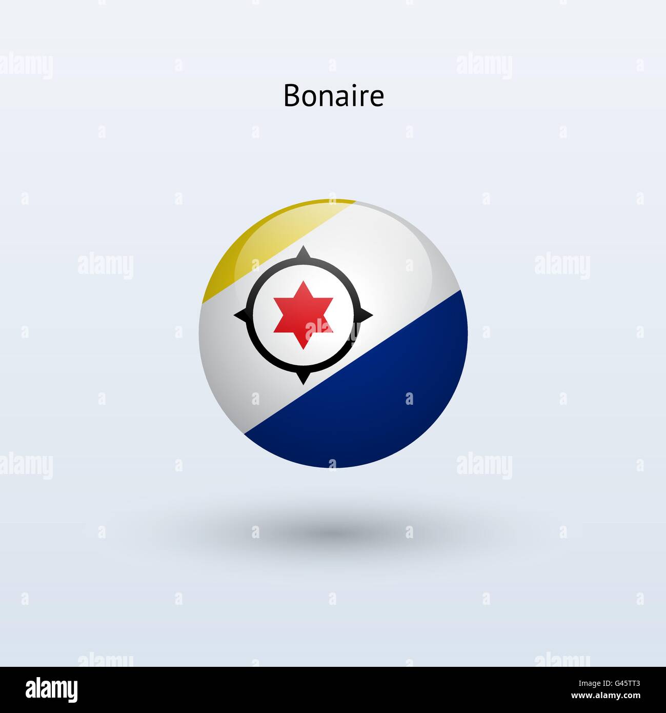 Bonaire round flag. Vector illustration Stock Vector Image & Art - Alamy