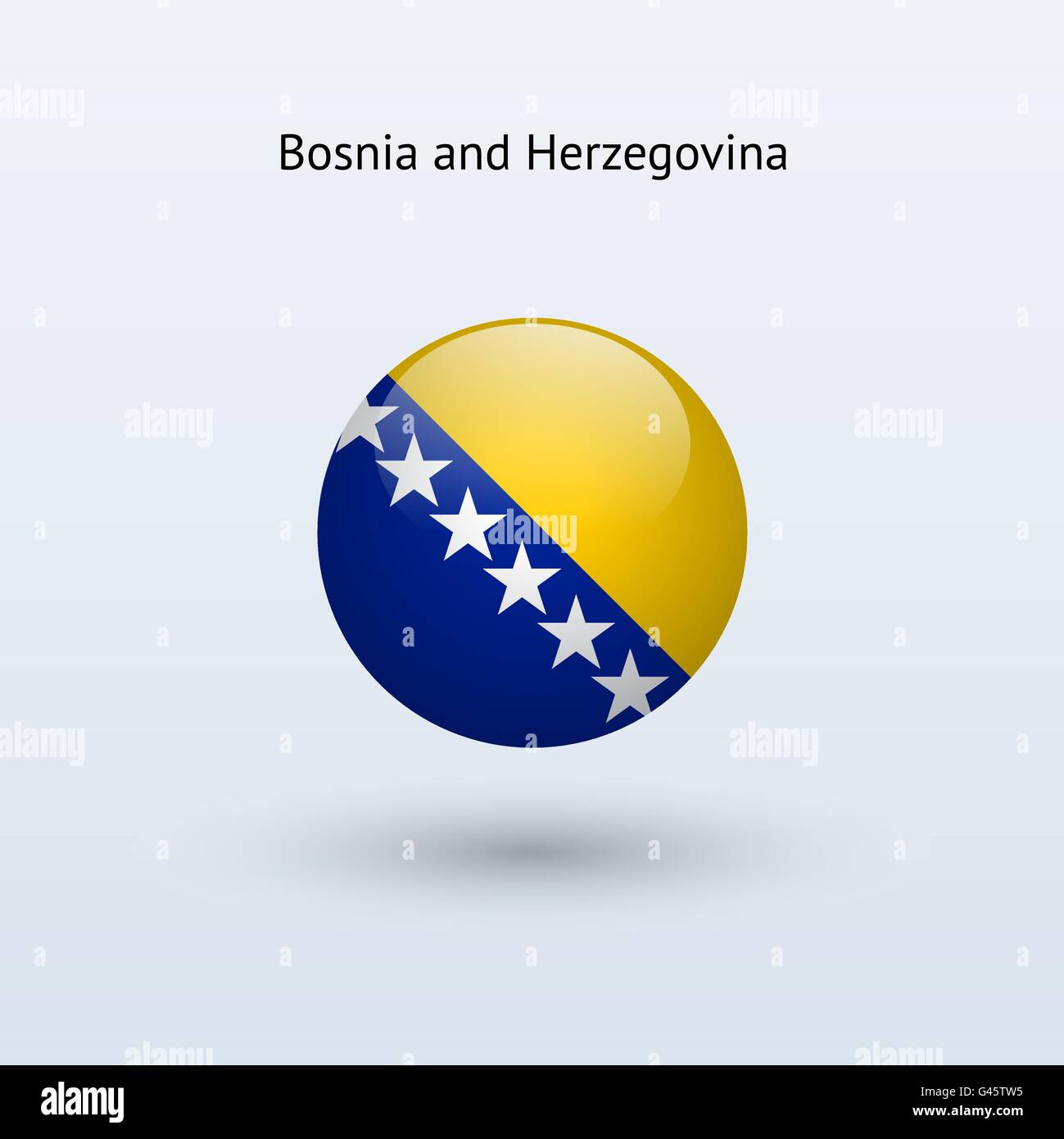Bosnia and Herzegovina round flag Stock Vector Image & Art - Alamy