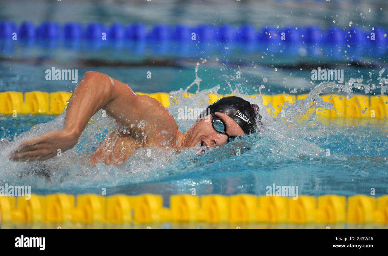 Daniel Fogg on the way to winning his heat of the Mens 1500m Freestyle ...