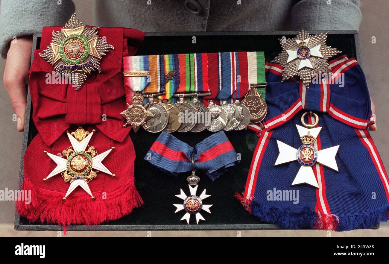 A display of the medals and orders of Air Chief Marshall Baron Dowding ...