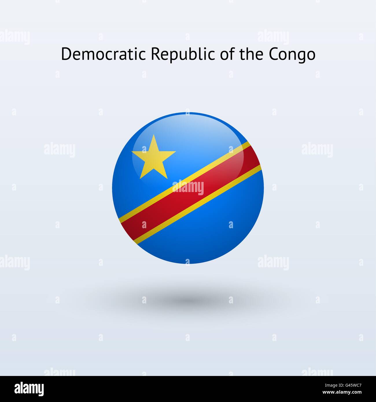 Democratic Republic of the Congo round flag Stock Vector Image & Art ...
